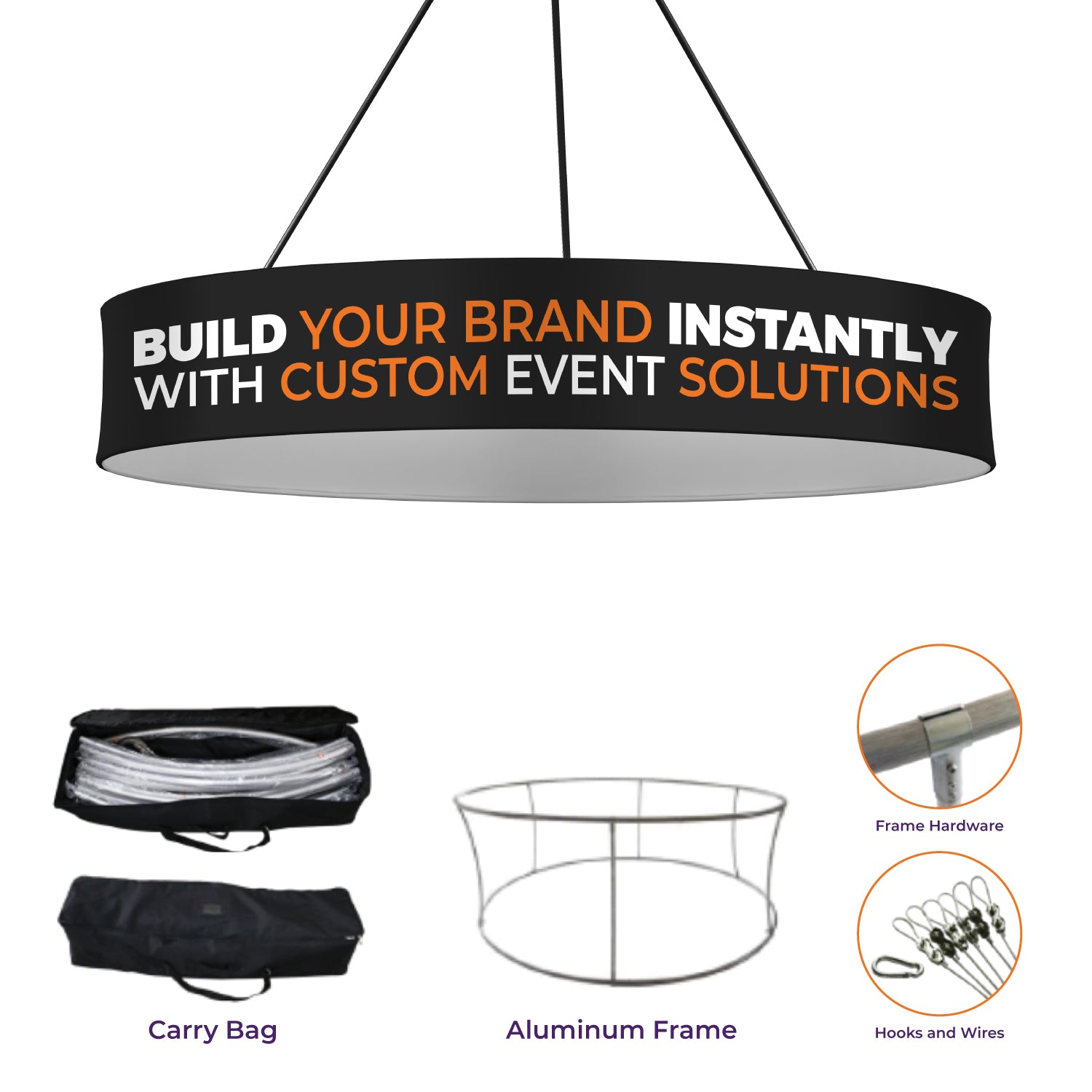 Custom Printed Circular Hanging Banner – Impact Canopies USA
