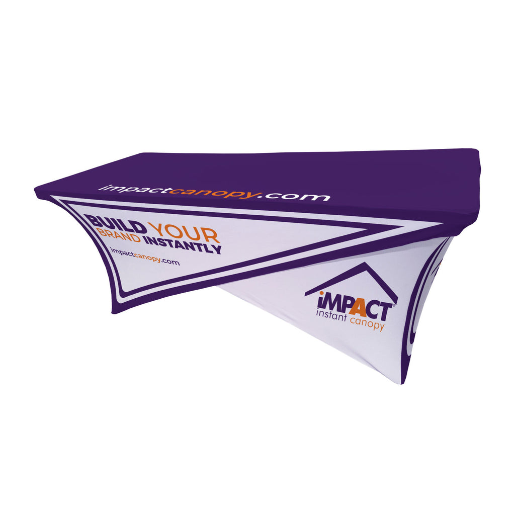 Custom Stretch Cross-Over Table Cover – Impact Canopies USA