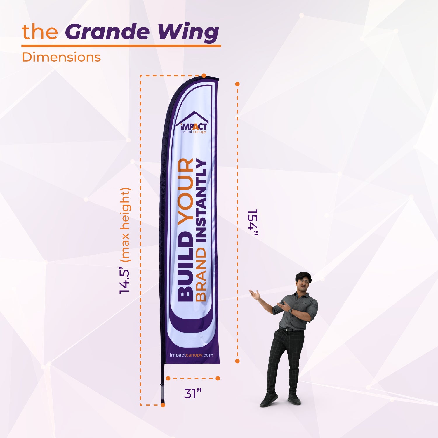 Custom Printed Grande Wing Flag – Impact Canopies USA