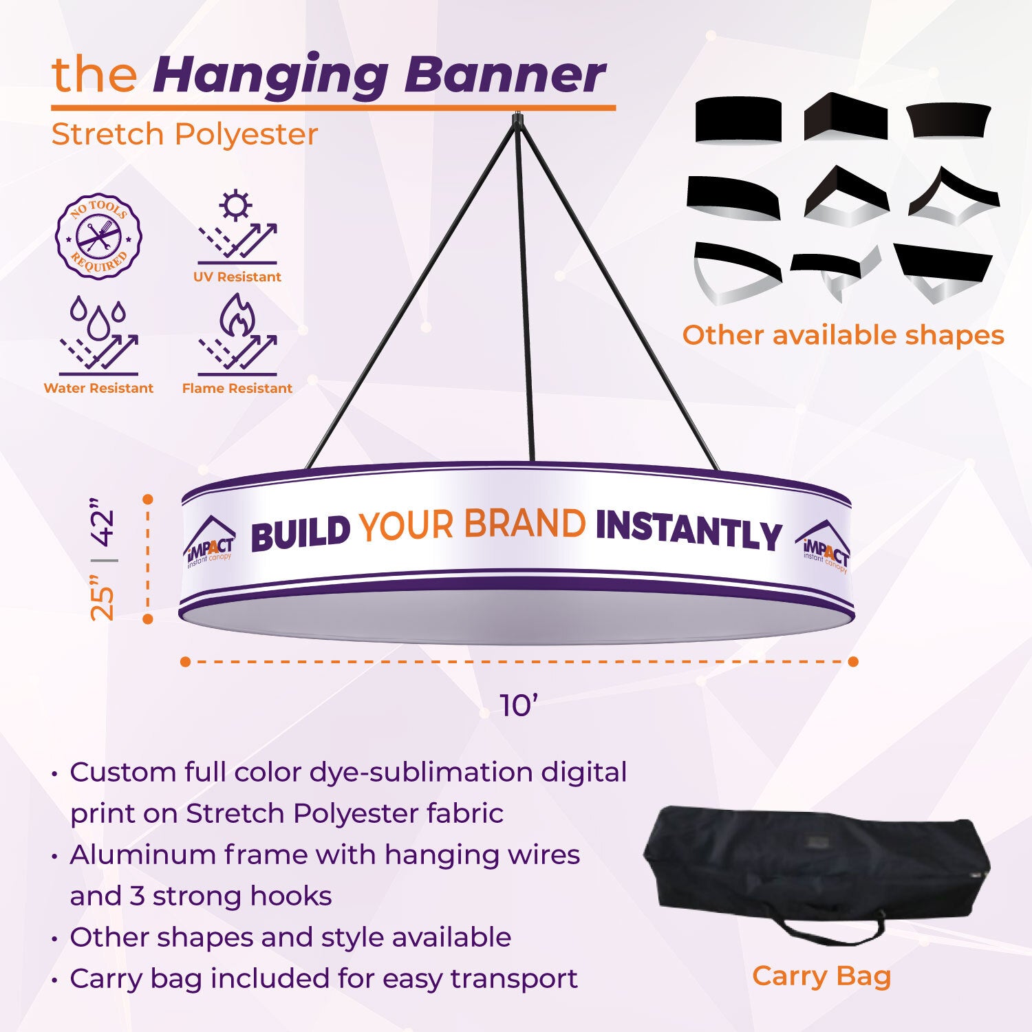 Custom Printed Circular Hanging Banner – Impact Canopies USA