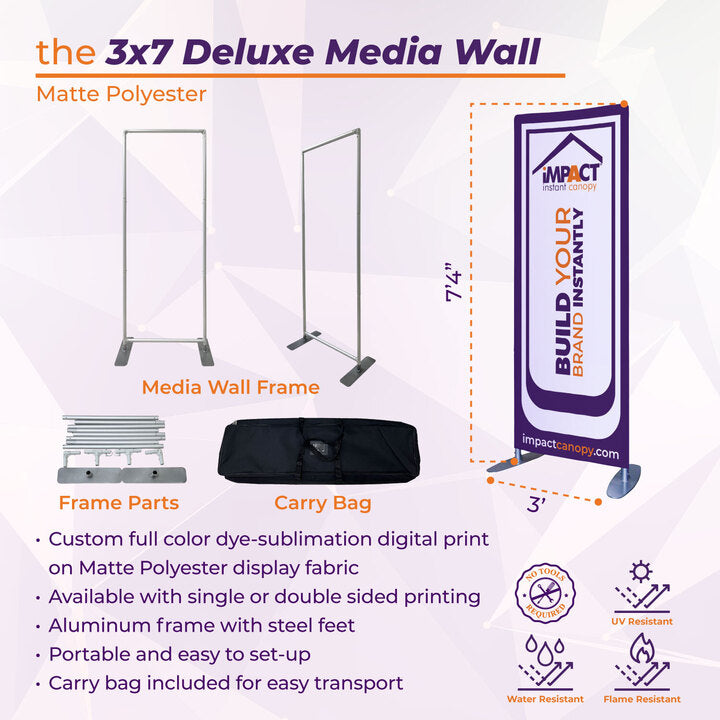 Custom Printed Deluxe Media Wall Sign – Impact Canopies USA