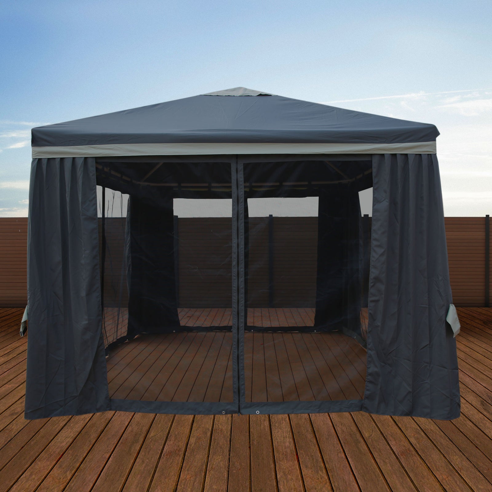 10X10 Gazebo Screen House GREY – Impact Canopies USA